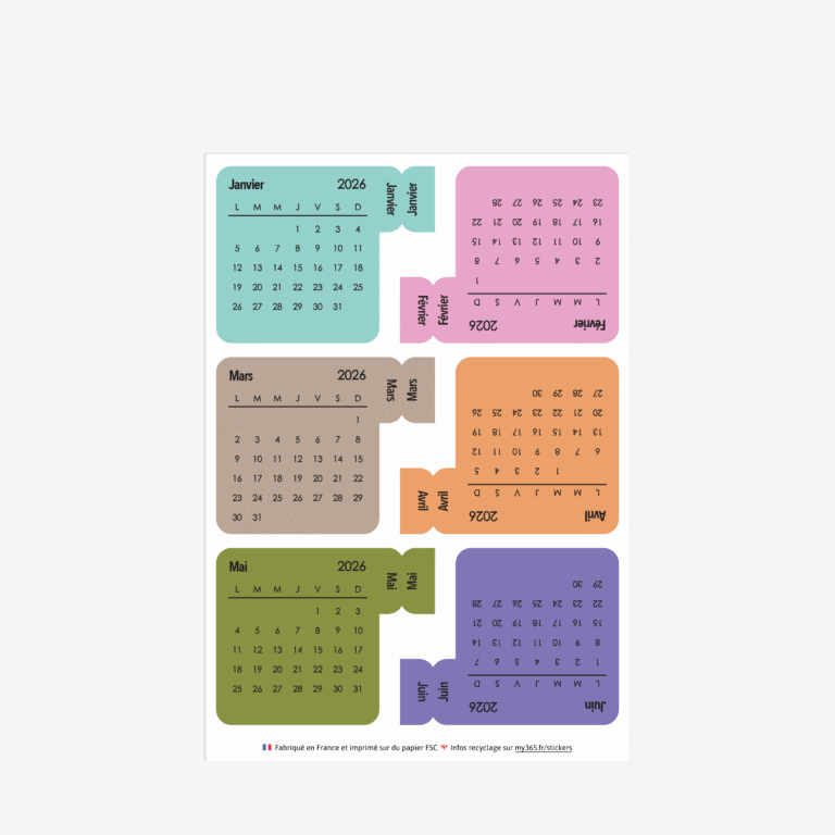 Les stickers "Calendrier" - My 365